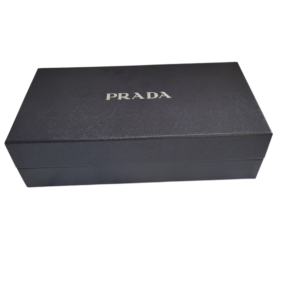 Prada | Accessories | Prada Gift Box Black Empty Textured Logo Lining ...